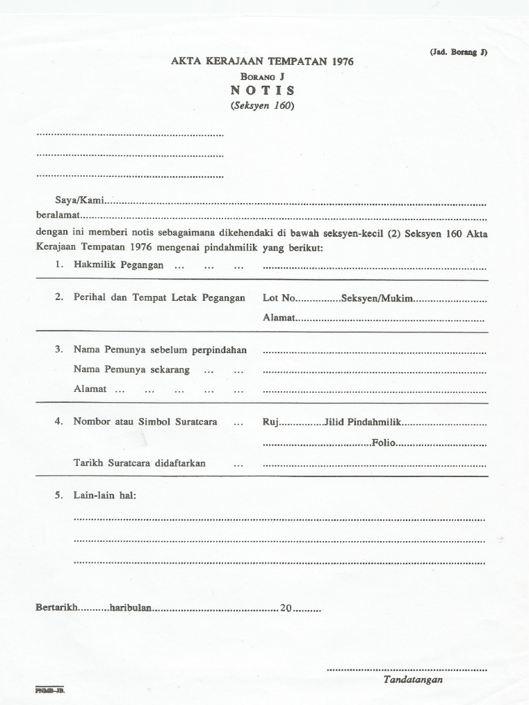 Borang J | PDF