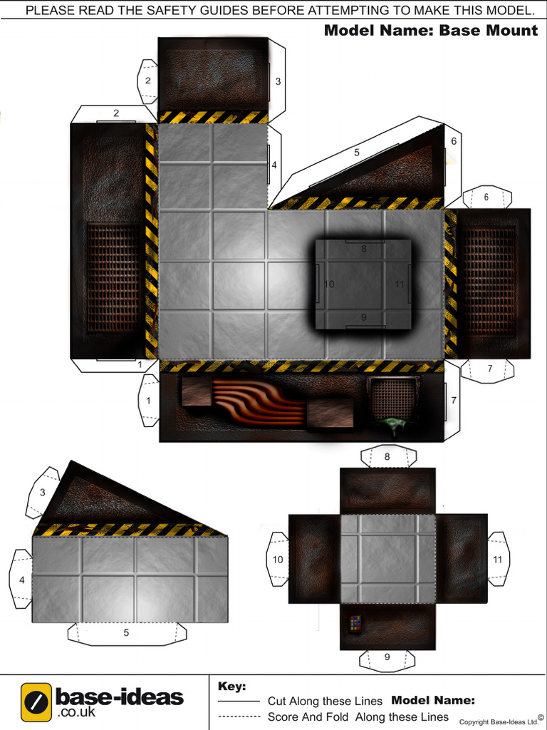 Warhammer 40k Wargame Paper Cardboard Scenery Terrain Model Platform | PDF