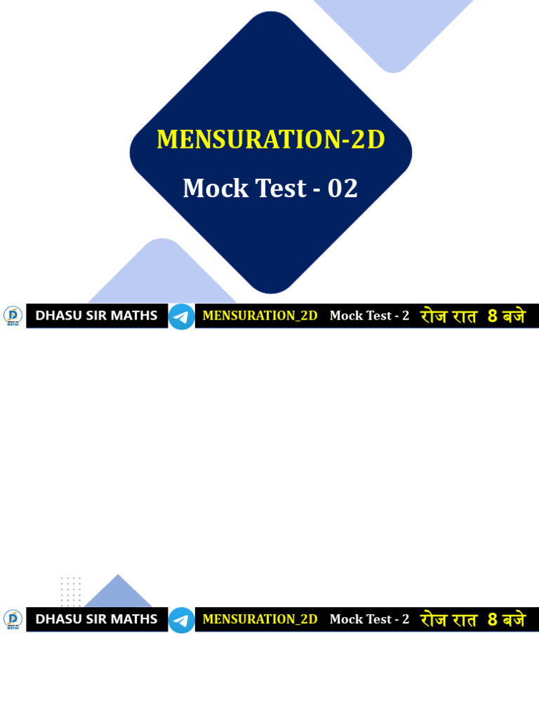 MENSURATION_2D MOCK TEST - 02 | PDF | Triangle | Geometry