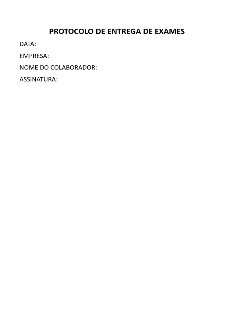 Protocolo de Entrega de Exames | PDF