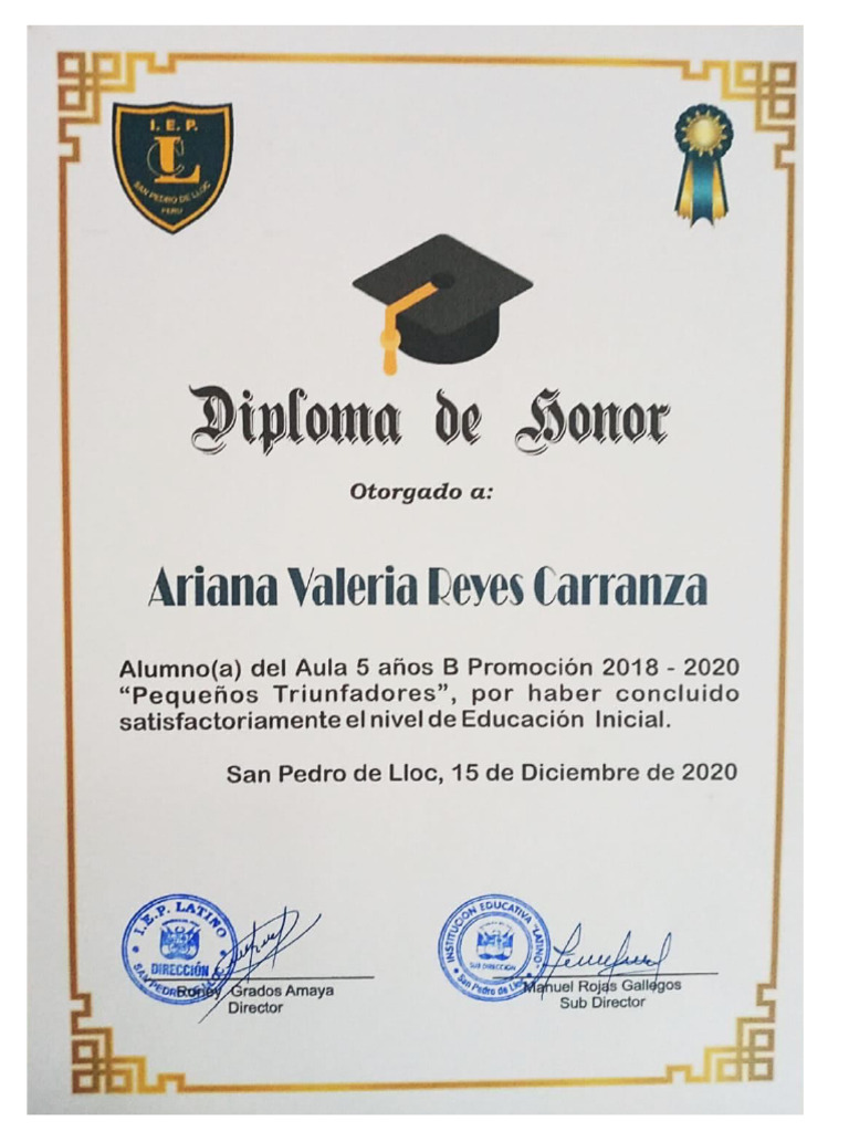 Diploma de Honor | PDF