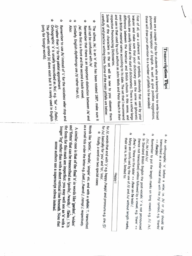 Phonetic Transcription Guidelines | PDF | Phonetics | Orthography