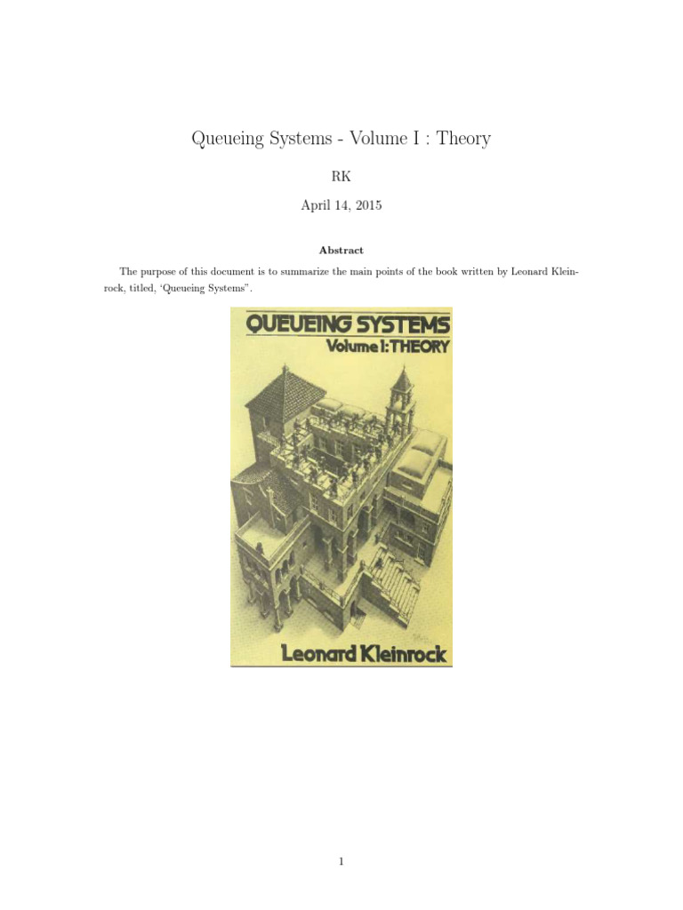 Queueing Systems Volume 1 Theory | PDF | Markov Chain | Stochastic Process