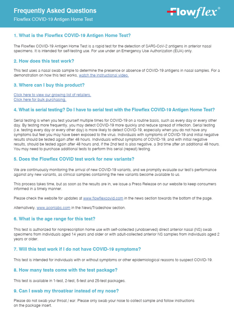 AconLabs FAQ | PDF | Infection | Elisa