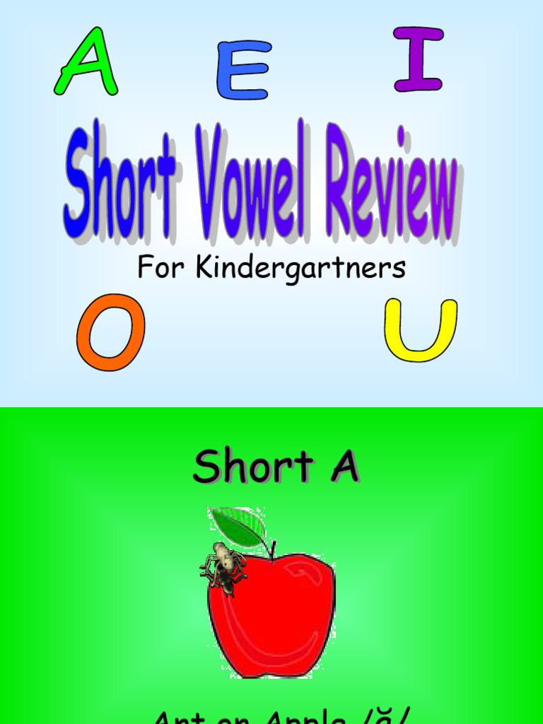 Short Vowels for Kindergarten Readers | PDF | Wellness