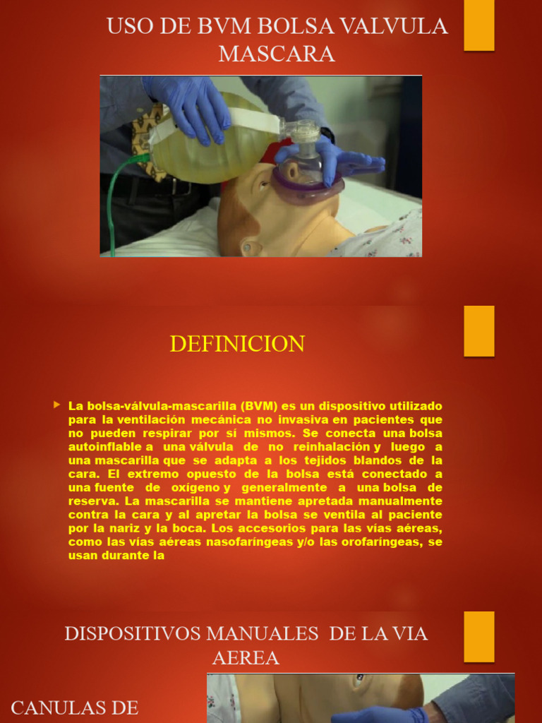 Uso de BVM Bolsa Valvula Mascara (Ambu) (Autoguardado) | PDF