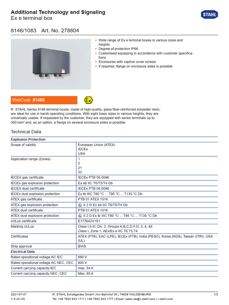 Explosion-Proof Terminal Boxes | PDF | Electrical Engineering ...