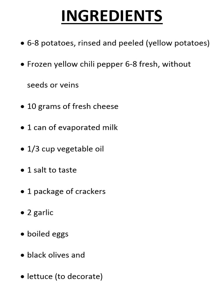 Ingredients | PDF