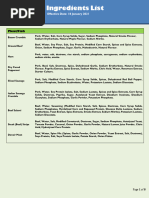Subway Ingredients List | PDF | Cooking, Food & Wine