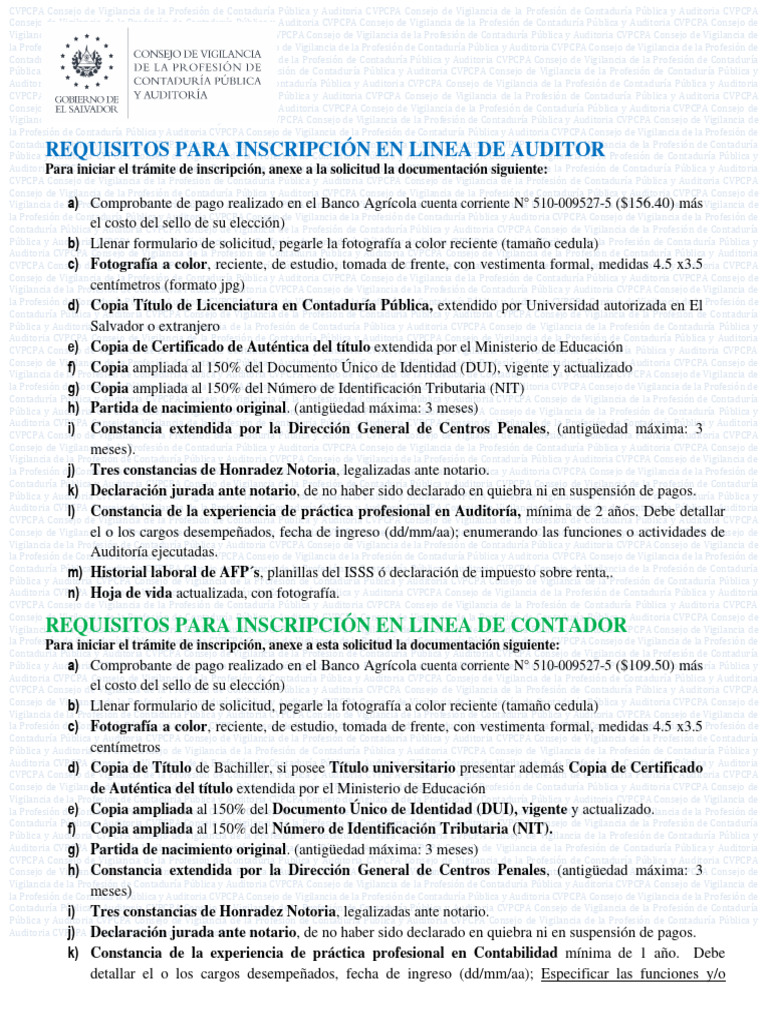 Requisitos para sello de contador | PDF | Auditoría | Contador