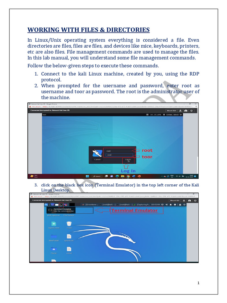 11 Lab Manual Working With Files and Directories | PDF | Computer File | Directory (Computing)
