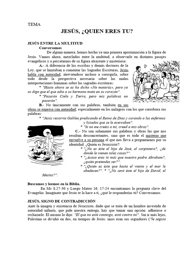 Tema Jesús-Quién-Eres-Tú | PDF | Jesús | Cristo (título)