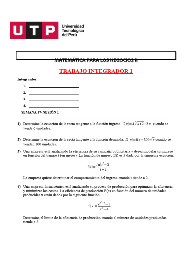 S17 - S1-Participación Integradora 4 - M | PDF | Business | Ciencias económicas