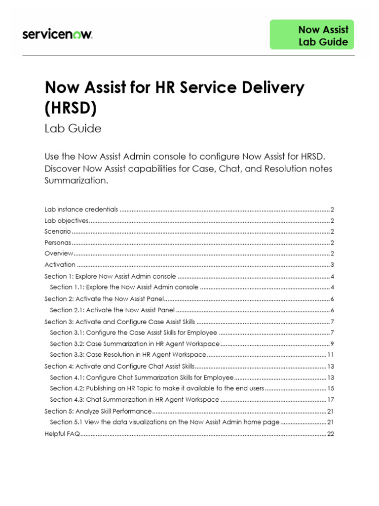 LAB GUIDE - Now Assist For HRSD | PDF | Icon (Computing) | Trademark