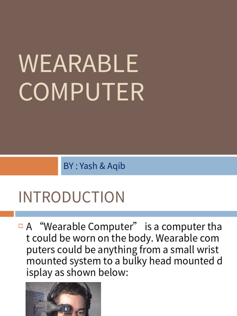 Wearable Computers Presentation | PDF | Wearable Technology | Computer ...