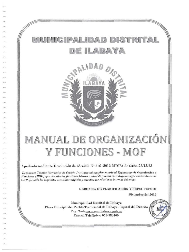 MOF - Ilabaya | PDF | Gobierno local | Presupuesto