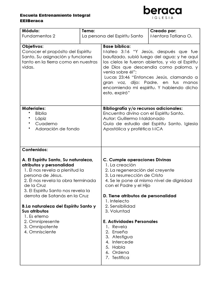 Clase 2 Fundamentos 2 EEI | PDF | espíritu Santo | Cristo (título)