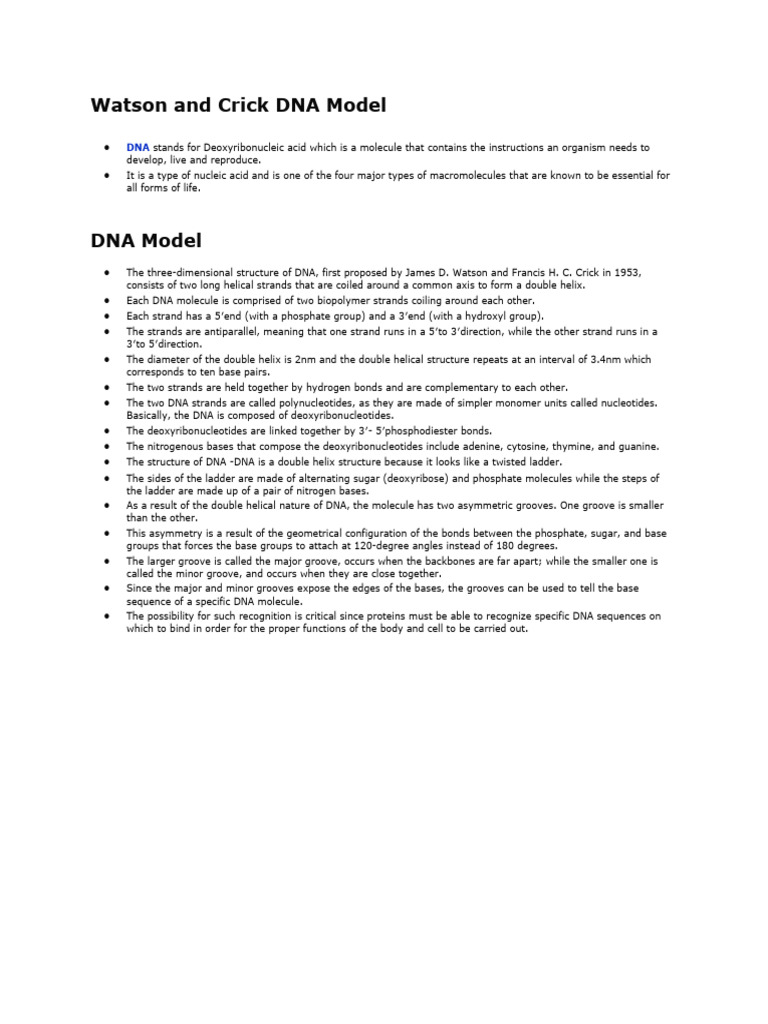 DNA Structure | PDF | Dna | Nucleic Acid Double Helix