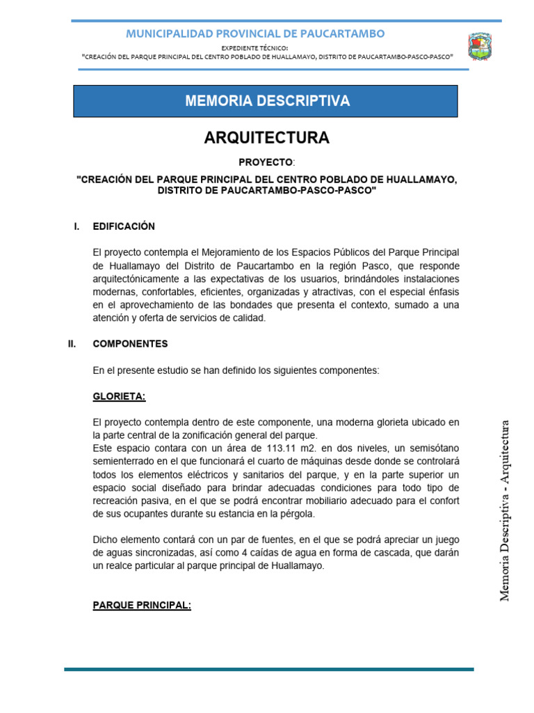 Memoria Descriptiva de Arquitectura | PDF | Hormigón | edificio