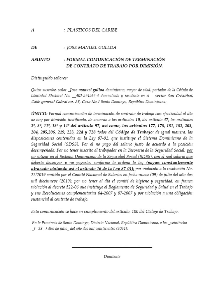 Tarea Acto de Dimision e | PDF | Finanzas y dinero | Ciencias sociales