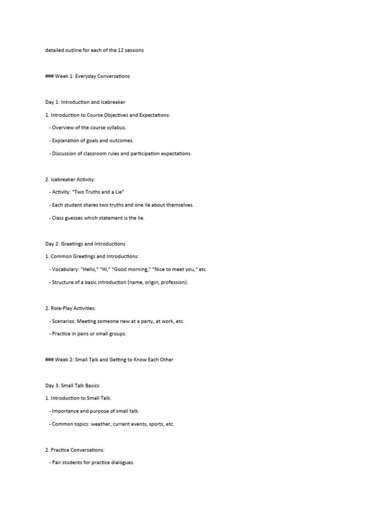 Speaking Lesson Detail Outlines | PDF | Behavior Modification | Cognition