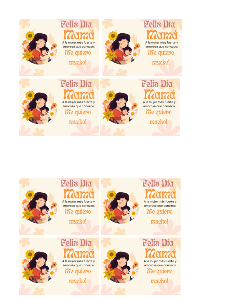 Tarjetas Del Día De Las Madres Pdf