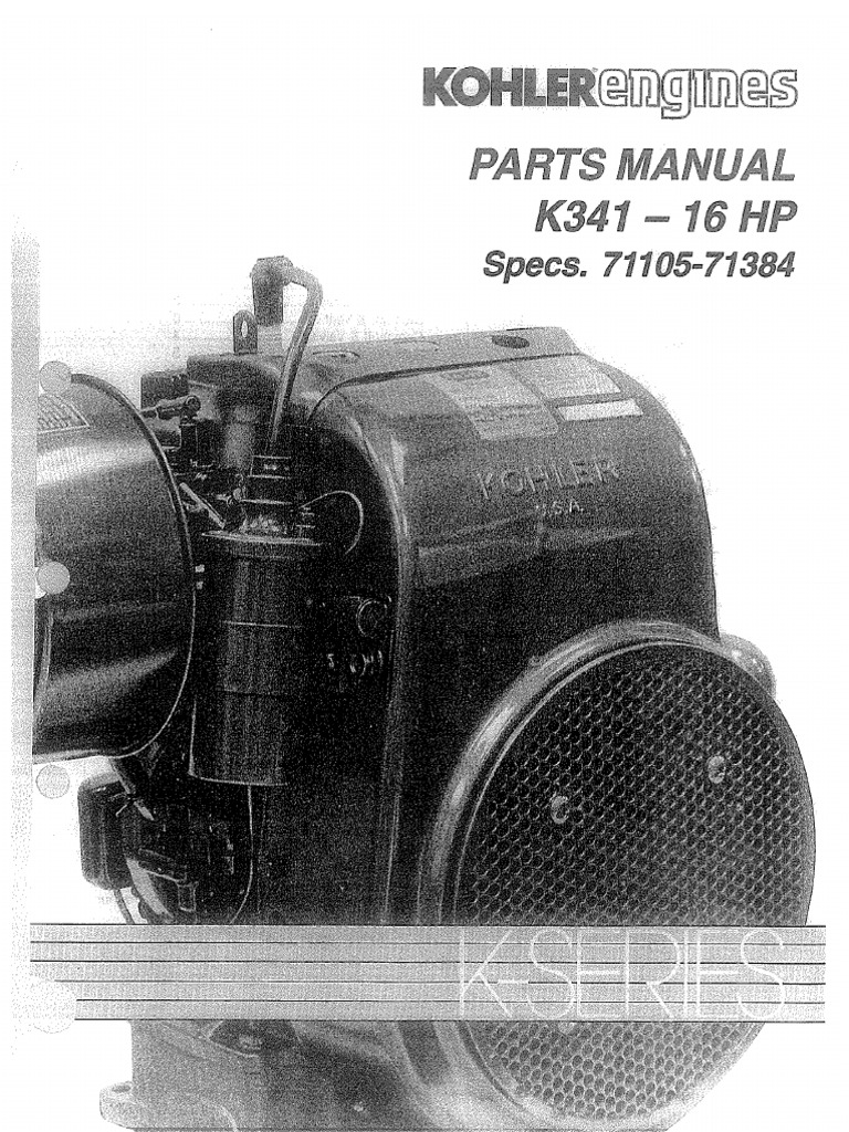 Kohler Parts Manual K341 16HP TP983B | PDF