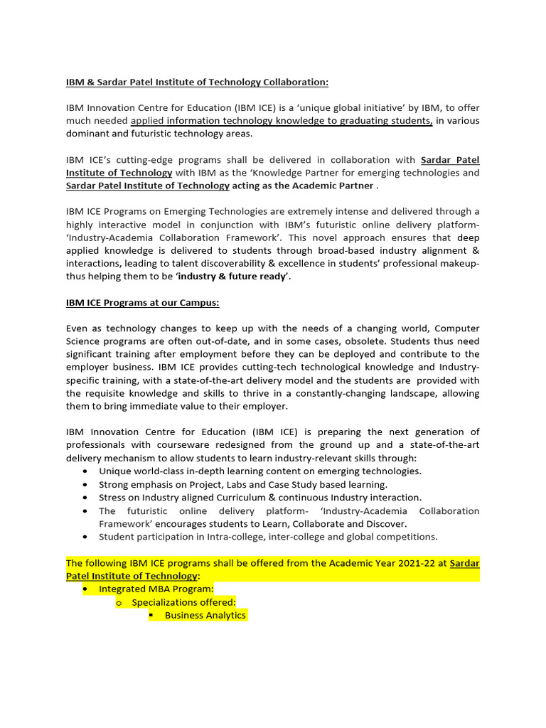 Ibm Ice About Ice On Univ Website | PDF | Ibm | Mentorship