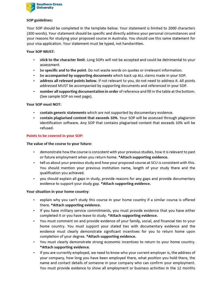 Statement of Purpose SOP Guidelines | PDF | Cost Of Living | Plagiarism