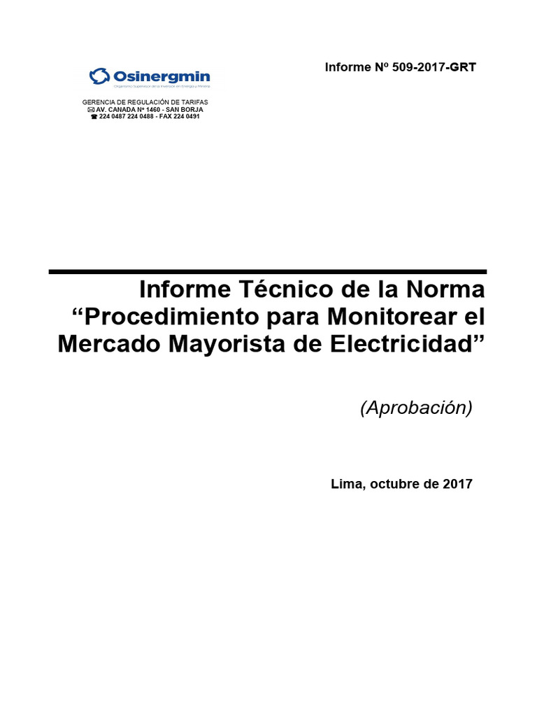 171012-INF-509-Nuevo - Procedimiento de Monitoreo Del MME | PDF ...