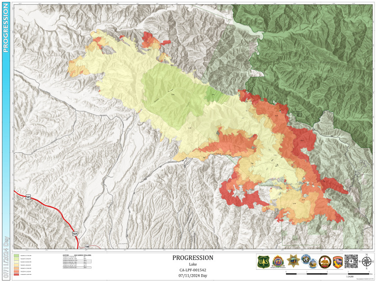 Lake Fire Progression Map July 11, 2024 | PDF