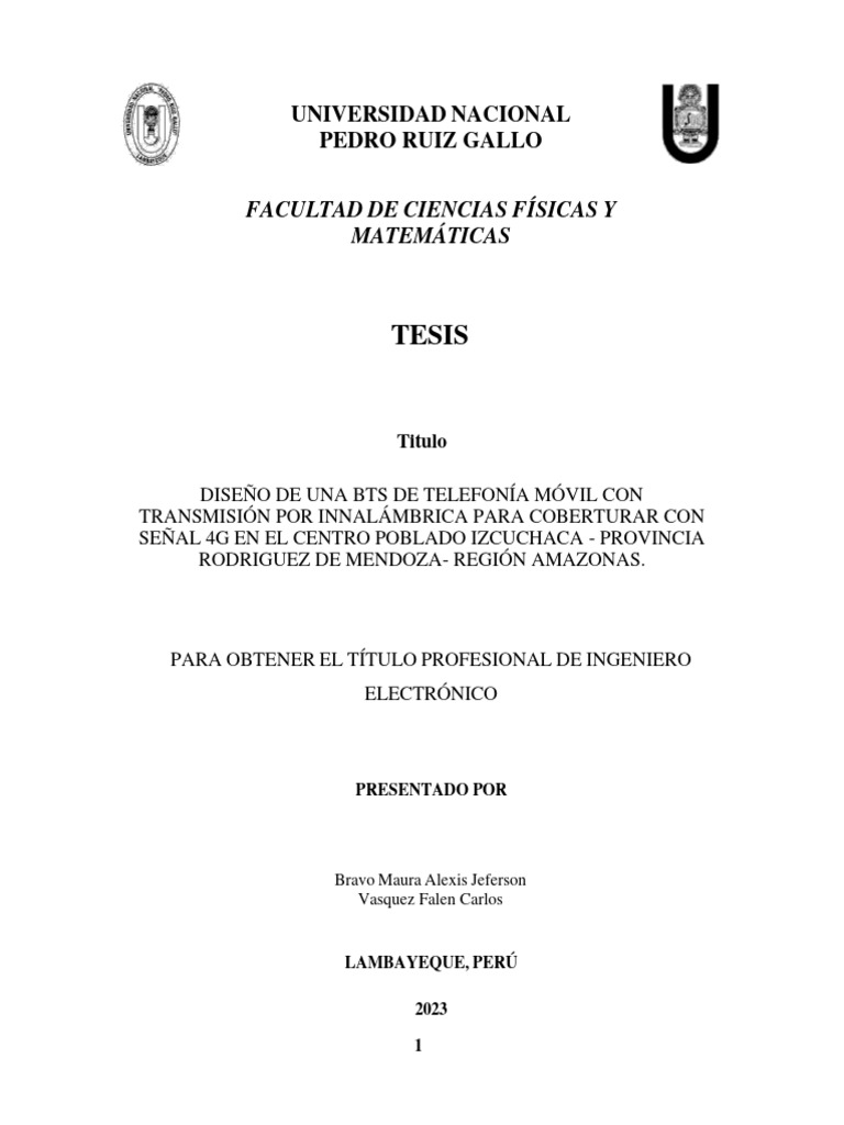 TesisII-BravoMaura VasquezFalen | PDF | Inalámbrico | Telefonía móvil