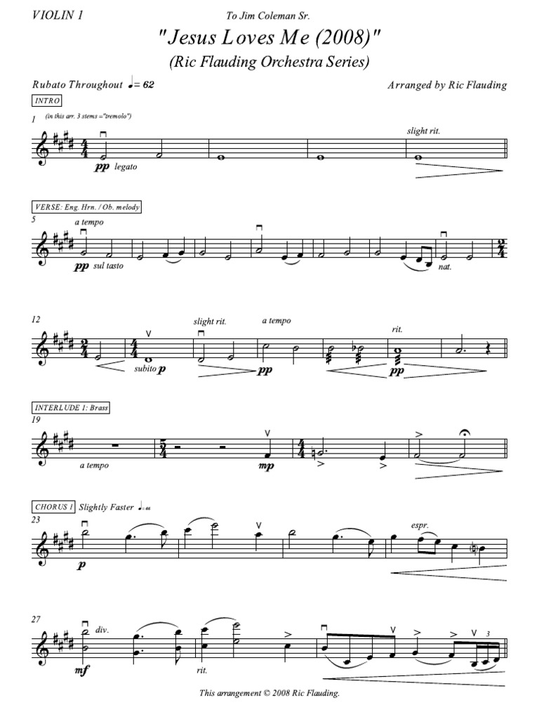 FLAUDING - Jesus Loves Me - Violin 1 | PDF