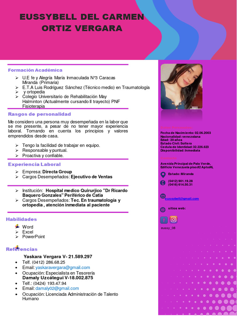 CV Eussybell Vergara Empleate | PDF
