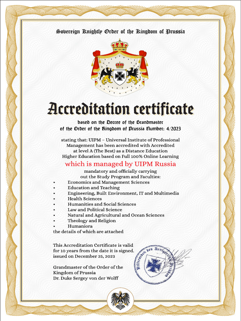 UIPM Russia Certificate | PDF