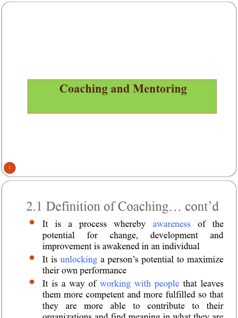 Coaching and Mentoring | PDF | Mentorship | Cognition