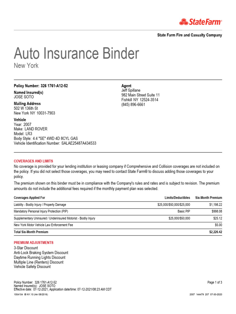 2007 Land Rover Lr3-Binder | PDF | Insurance | Vehicle Insurance