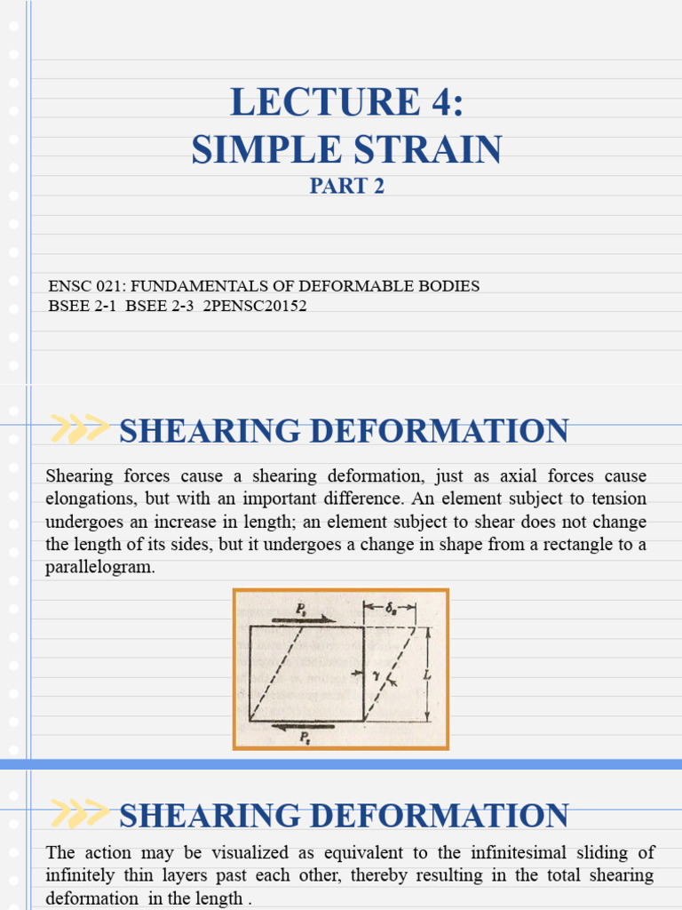 Lecture4 Shearing Deformation Thermal Stress | PDF | Thermal Expansion ...