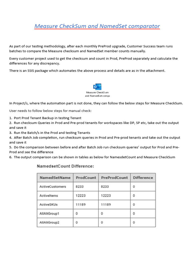 Measure CheckSum and NamedSet Comparator | PDF | Computing