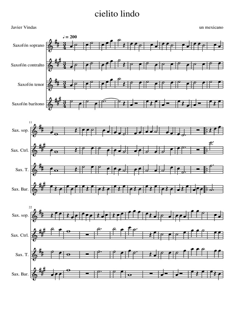 Cielito Lindo-Partitura y Partes | PDF | Vocal Music | Singing