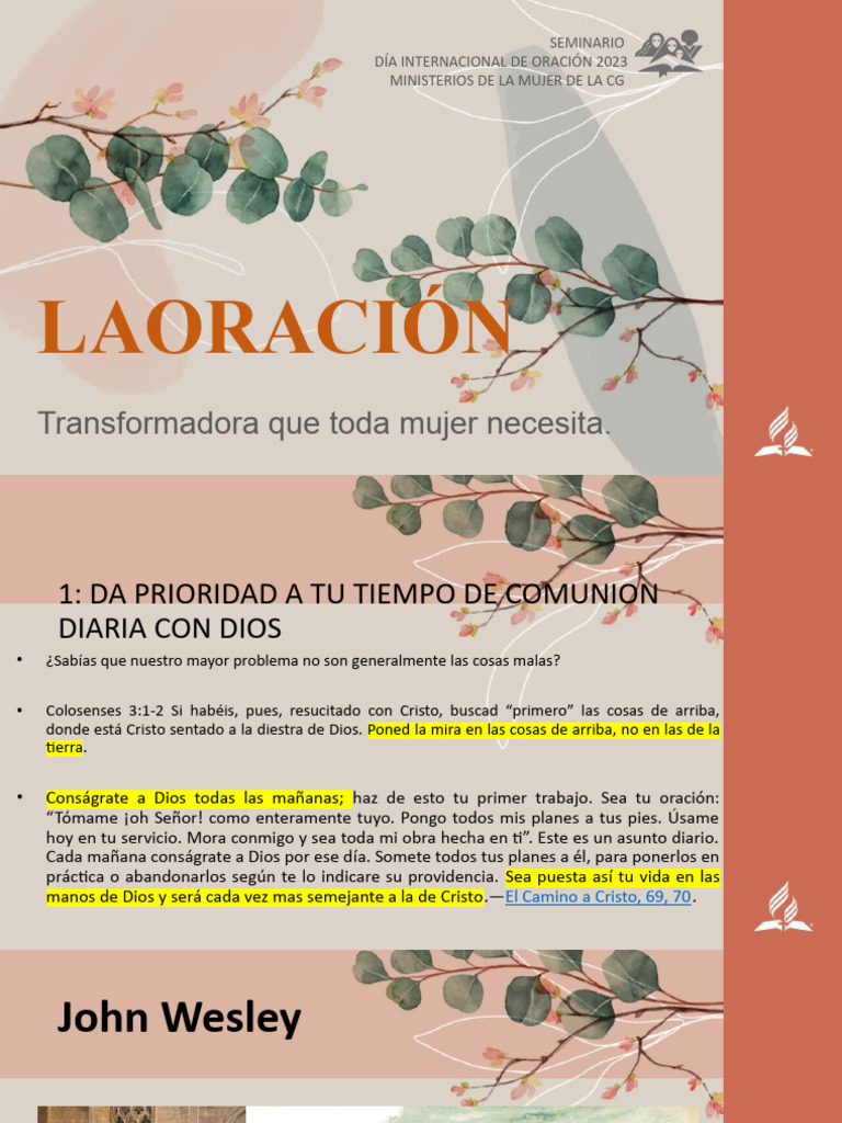 Dia Intl. de Oración 2023 - SEMINARIO | PDF | Oración | Cristo (título)