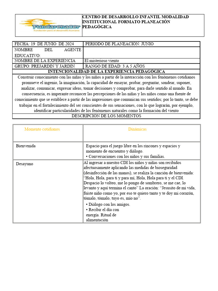 Planeación 19 de Junio 3 A 5 Años 2024 | PDF