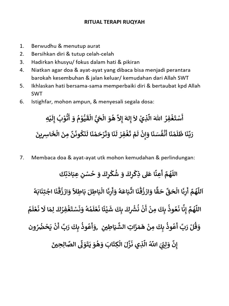 Ritual Terapi Ruqyah | PDF
