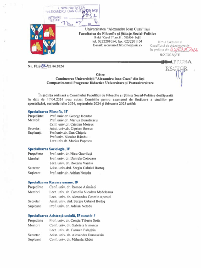 Comisii Licente 2024 | PDF