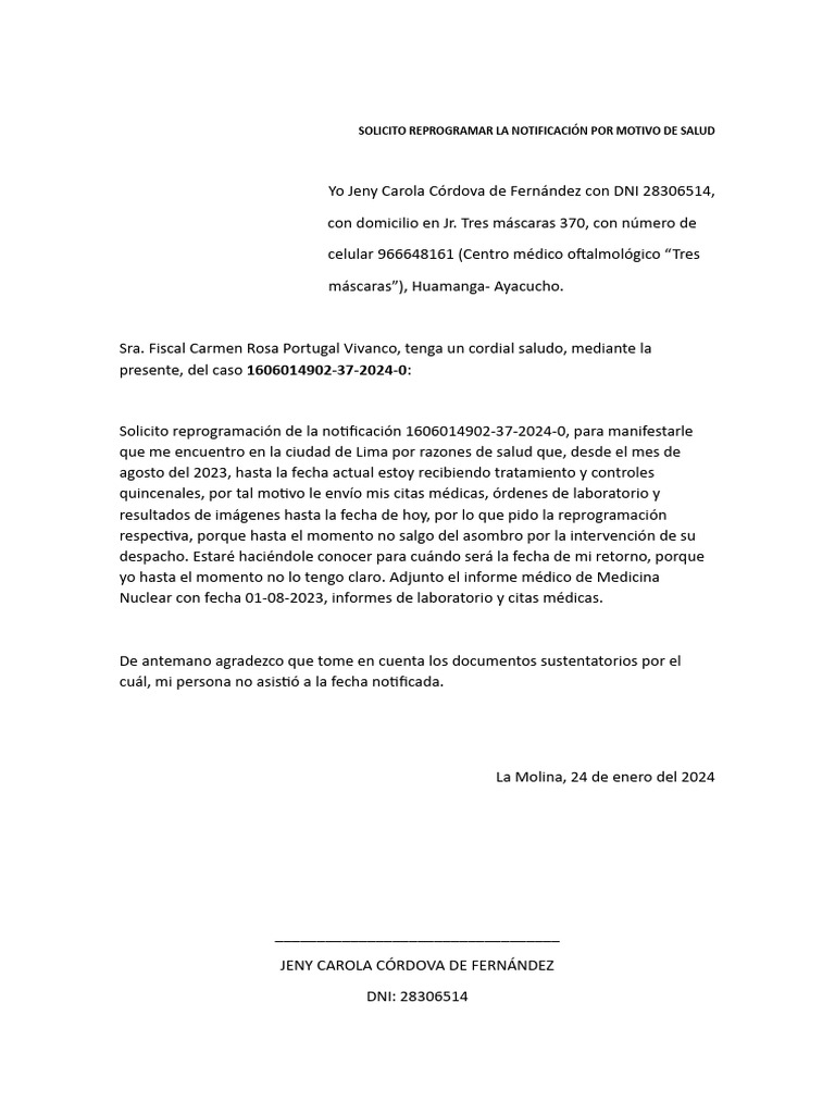 Solicitud Reprogramación | PDF | Derecho
