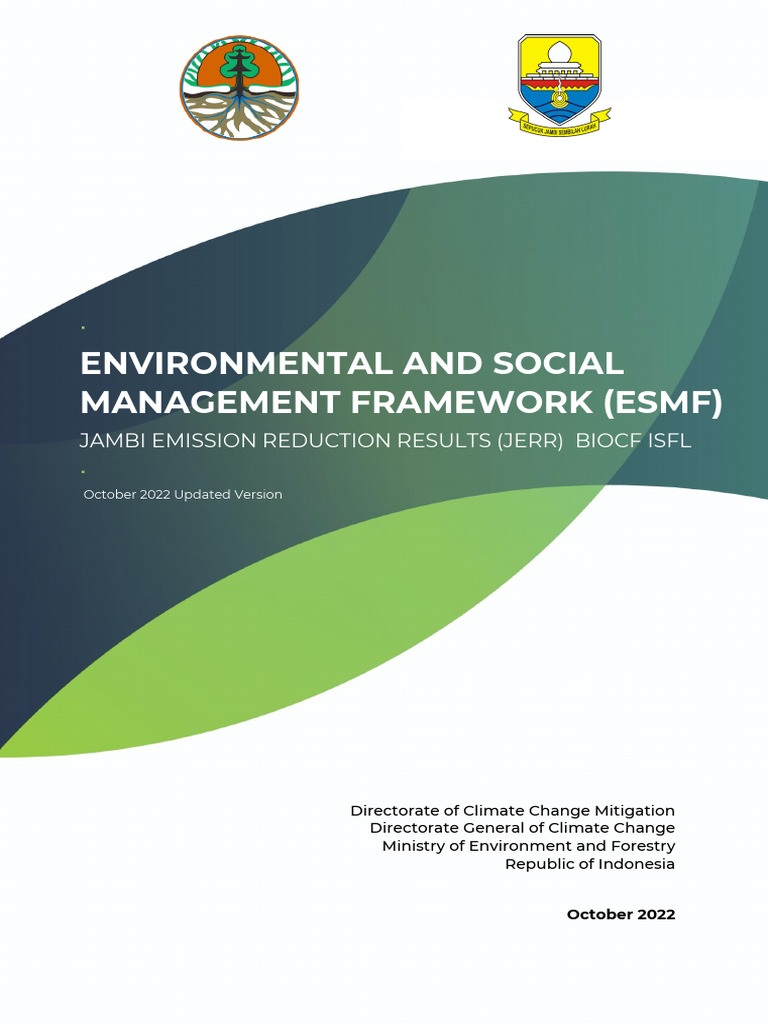 1-ESMF Jambi 10 Oct 2022 (Clean Version) | PDF | Sustainability | Risk 1-ESMF Jambi 10 Oct 2022 (Clean Version) | PDF | Sustainability | Risk