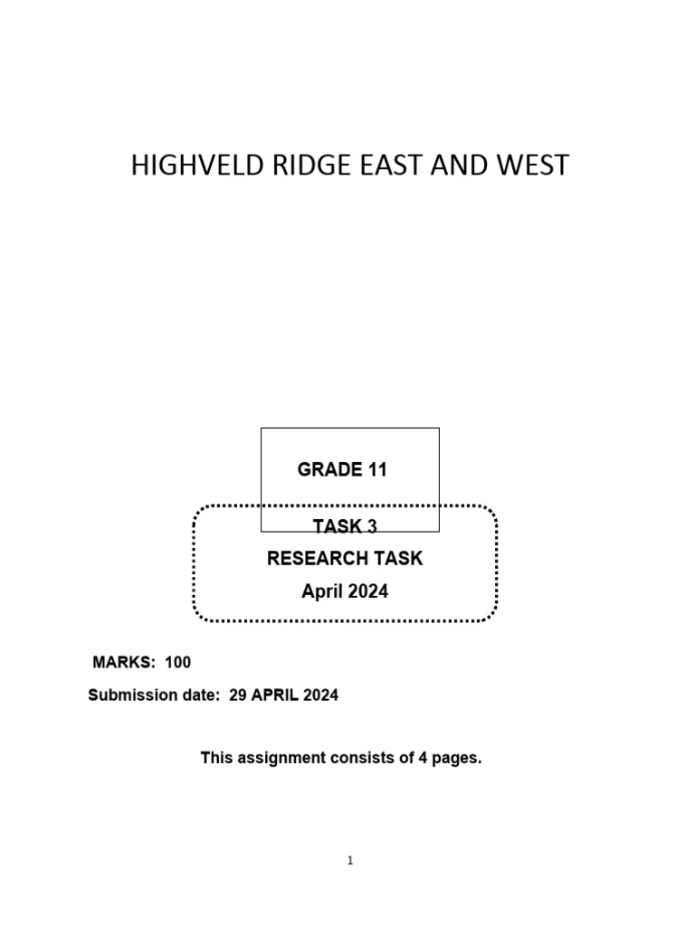 Grade 11 Geography Research Task | PDF | Drought | Risk