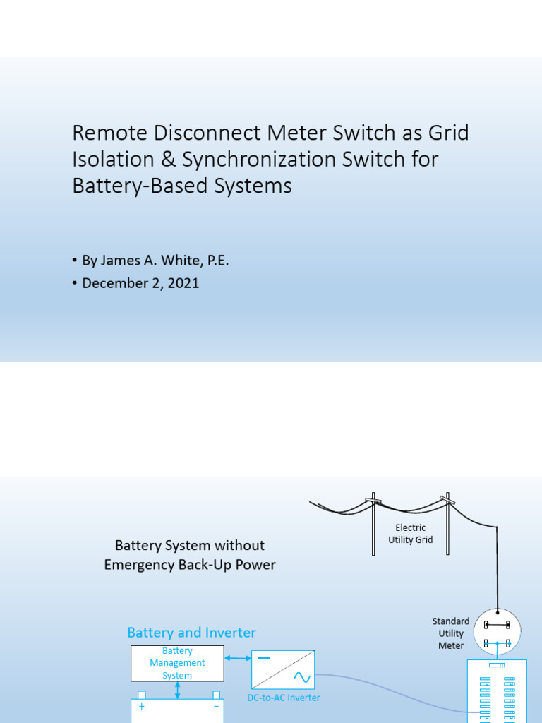 Using Utility Meter's Disconnect Switch To Isolate Solar-Battery ...