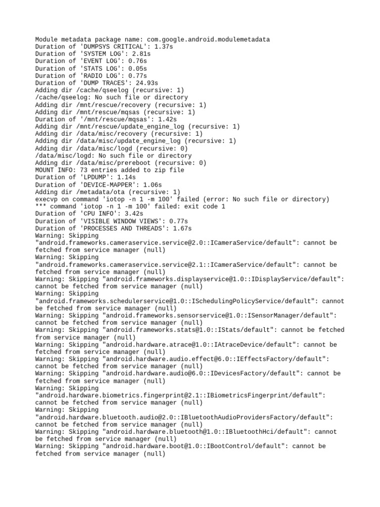 Dumpstate Log | PDF | Computing | Computer Architecture