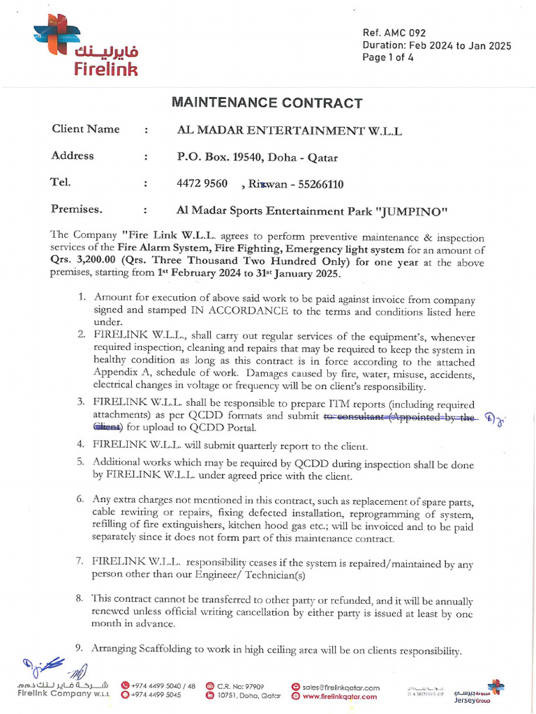 Maintenance contract | PDF